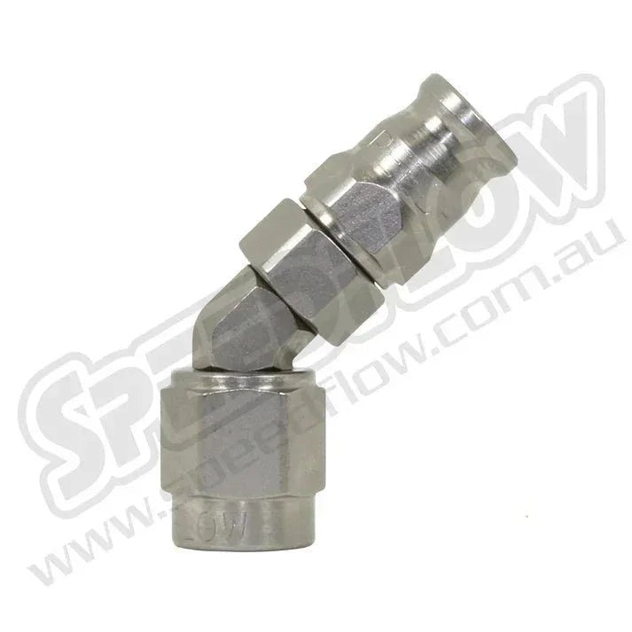Speedflow 200 Series Steel 45 Degree Hose Ends - Stainless AN Fittings ...